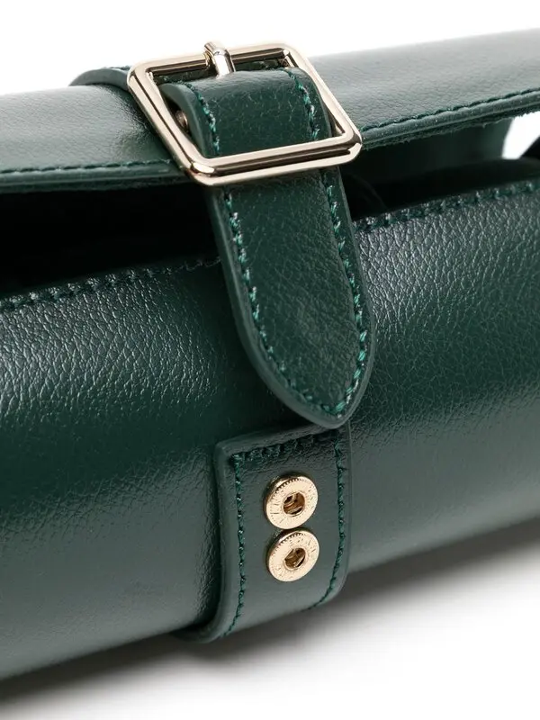 Wolf Crocodile-embossed Watch Box - Green