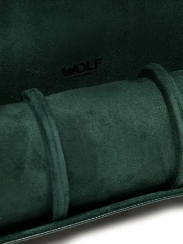 Wolf Crocodile-embossed Watch Box - Green