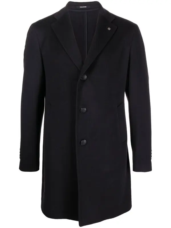 Tagliatore Single-breasted Cashmere Coat - Blue
