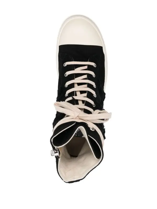 Rick Owens Broken High-top Sneakers - Black