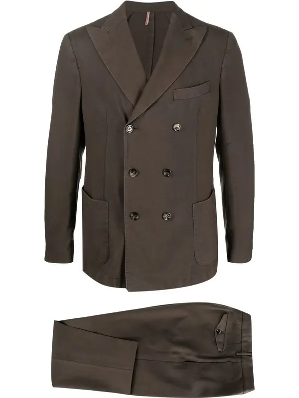 DELL'OGLIO Double-breasted Suit - Brown
