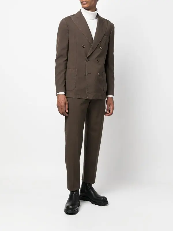 DELL'OGLIO Double-breasted Suit - Brown