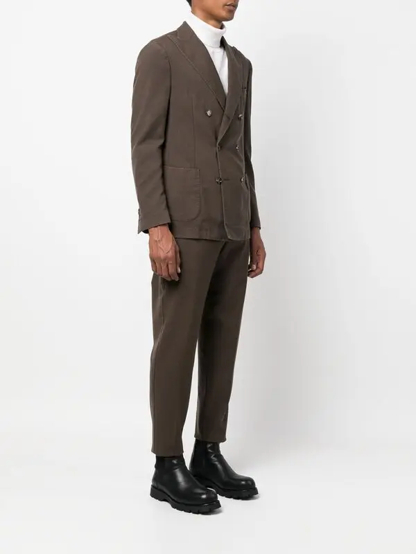 DELL'OGLIO Double-breasted Suit - Brown