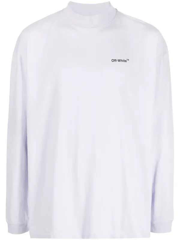 Off-White Arrows Mock-neck Cotton T-shirt