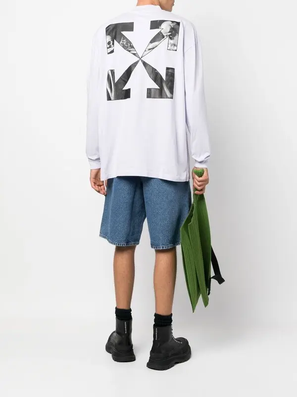 Off-White Arrows Mock-neck Cotton T-shirt