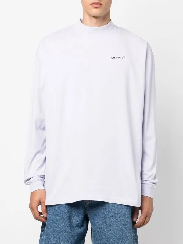 Off-White Arrows Mock-neck Cotton T-shirt
