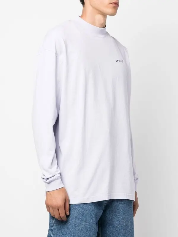 Off-White Arrows Mock-neck Cotton T-shirt