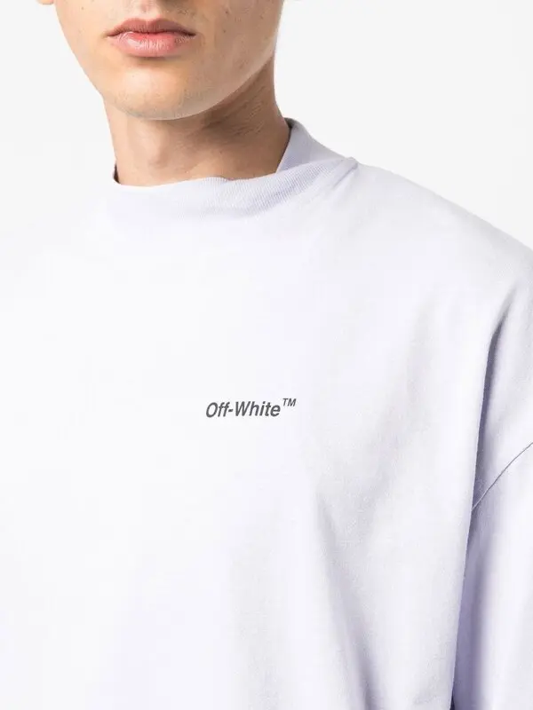Off-White Arrows Mock-neck Cotton T-shirt
