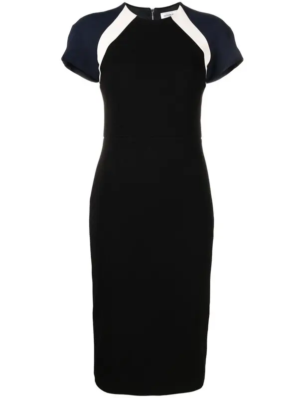 Victoria Beckham Colour-block Panelled Midi Dress - Black