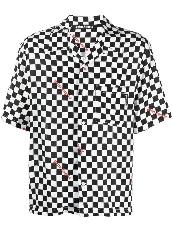 Palm Angels Checkerboard-print Bowling Shirt
