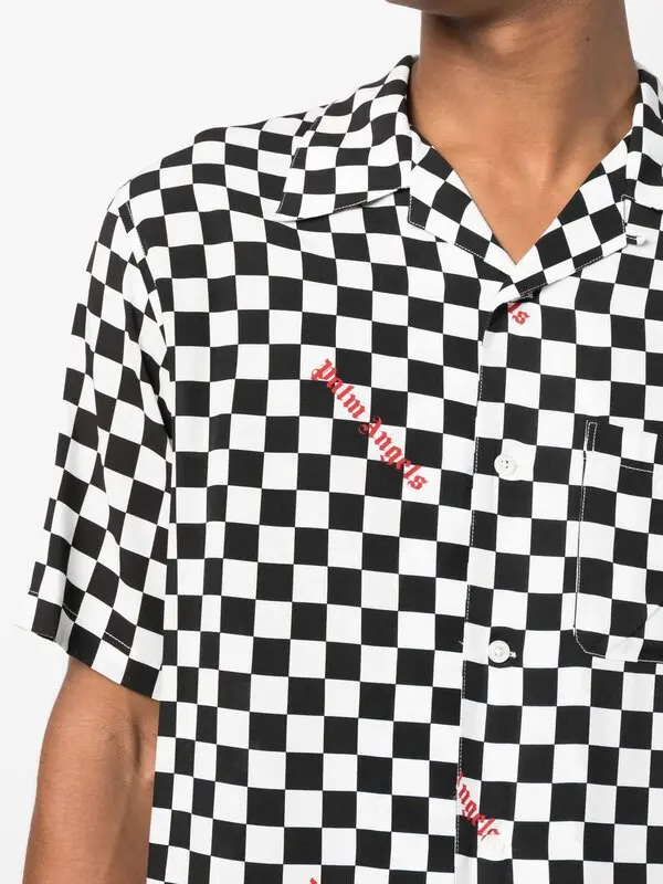 Palm Angels Checkerboard-print Bowling Shirt