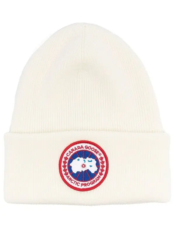 Canada Goose Arctic Toque Logo-patch Beanie Hat - White