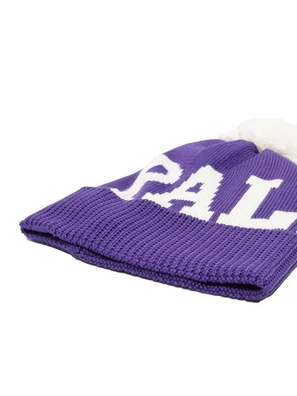 Palm Angels Logo Knitted Pompom Beanie