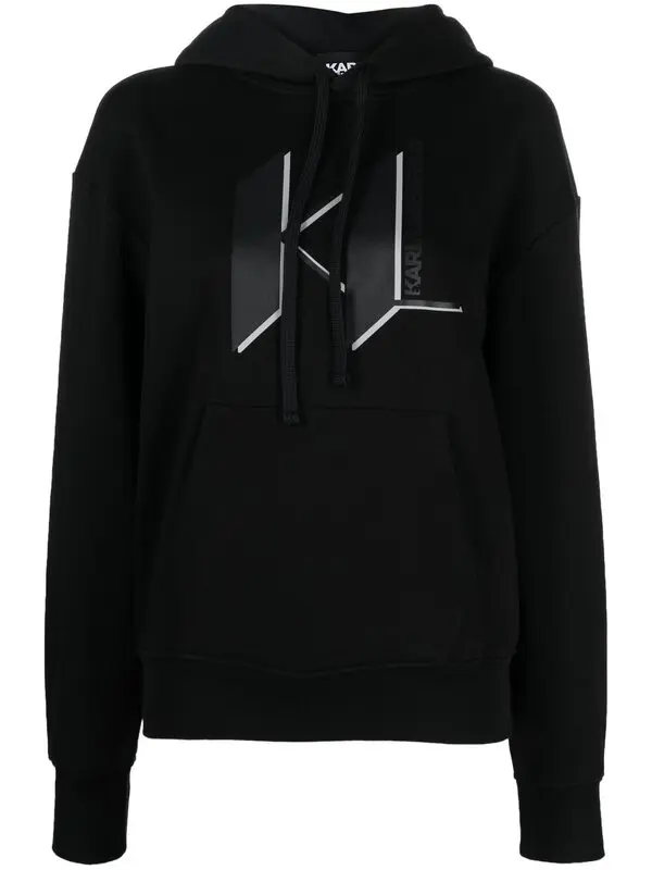 Karl Lagerfeld Logo Print Pullover Hoodie