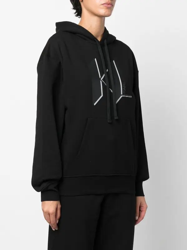 Karl Lagerfeld Logo Print Pullover Hoodie