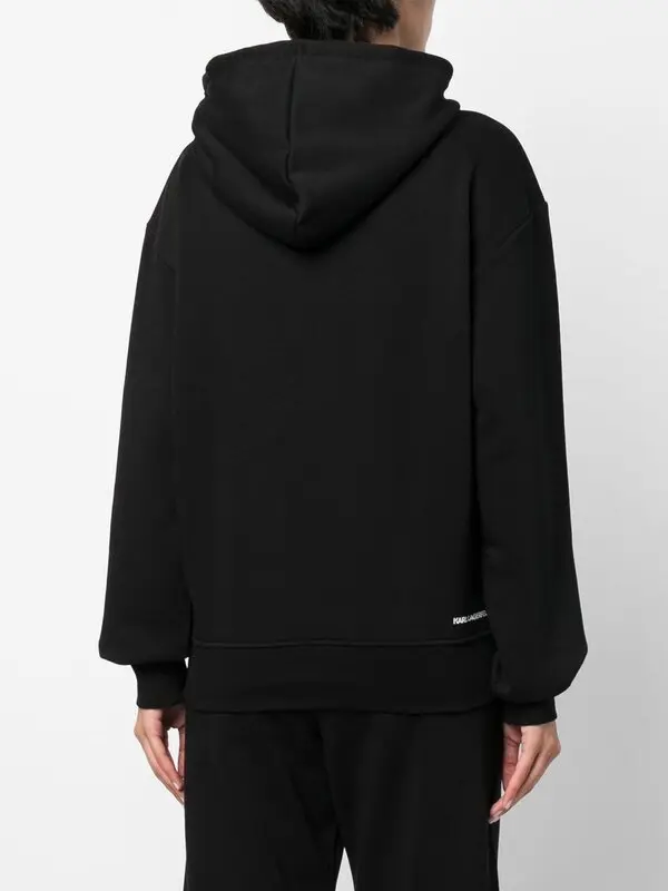 Karl Lagerfeld Logo Print Pullover Hoodie