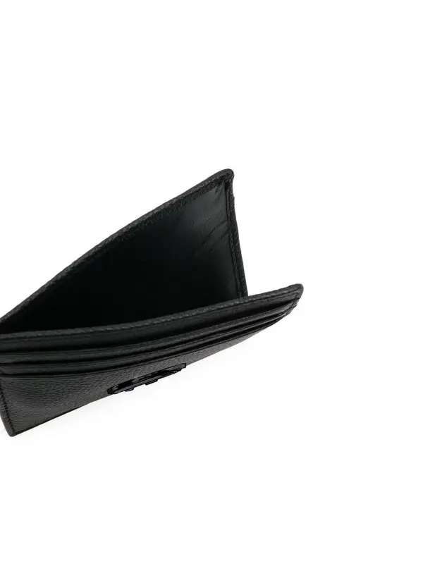 DIESEL® Card Case In Grained Leather - Black