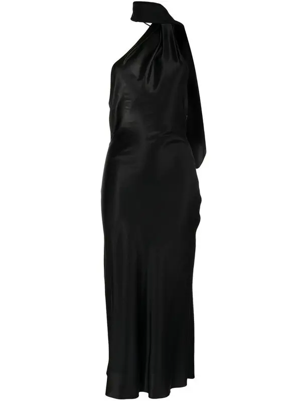 Matériel Asymmetric Halterneck Midi Dress