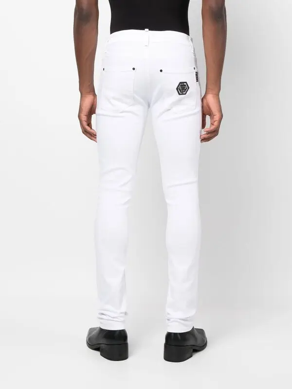 Philipp Plein Hexagon Slim-cut Low-rise Jeans
