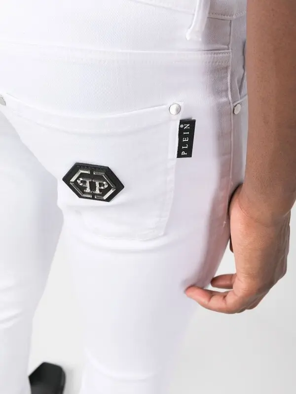Philipp Plein Hexagon Slim-cut Low-rise Jeans
