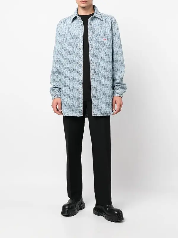 DIESEL® Monogram-print Long-sleeve Shirt