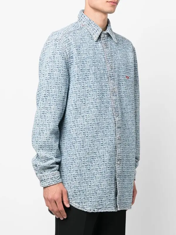 DIESEL® Monogram-print Long-sleeve Shirt