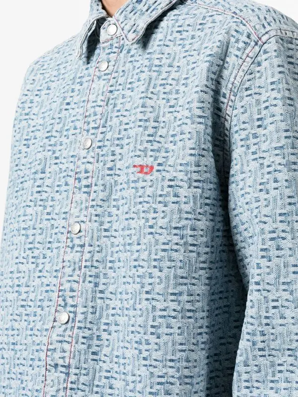 DIESEL® Monogram-print Long-sleeve Shirt
