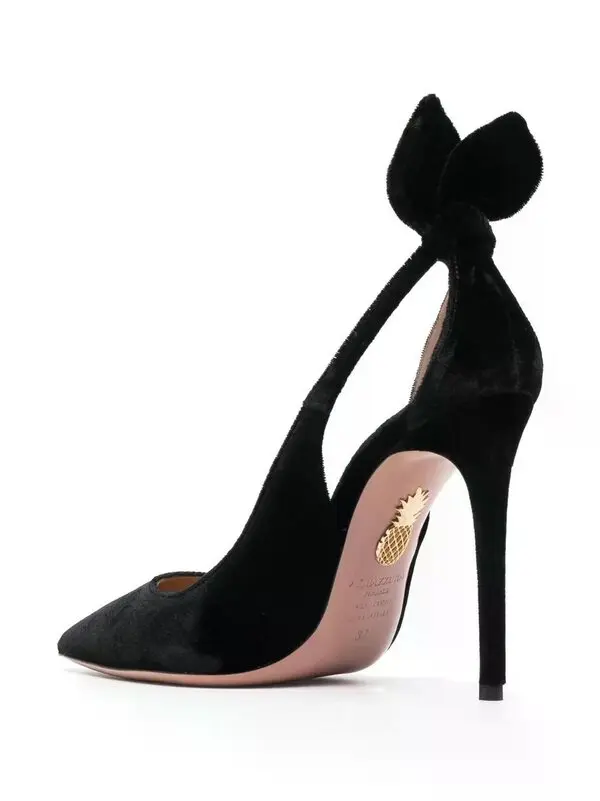 AQUAZZURA Bow Tie 105mm Velvet Pumps