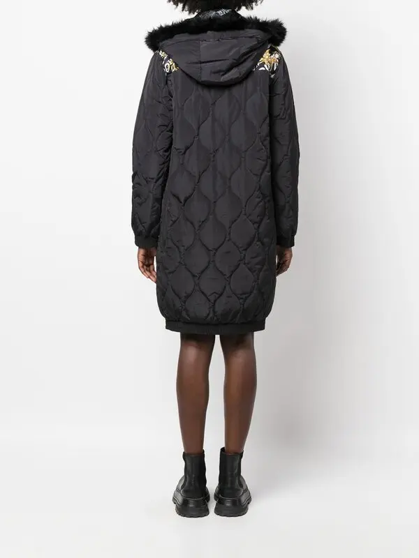 Versace Graphic-print Quilted Mid-length Coat