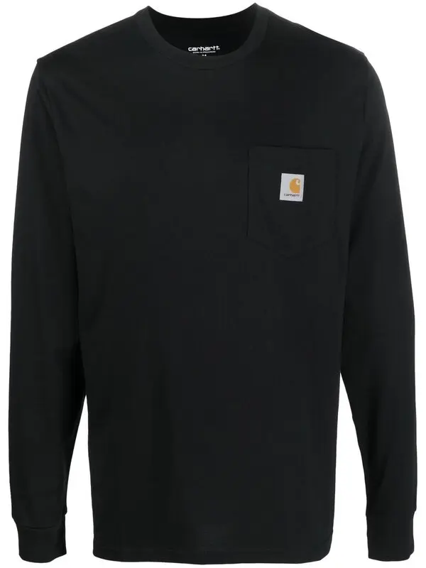 Carhartt Work In Progress Chest Logo-patch Detail T-shirt - Black