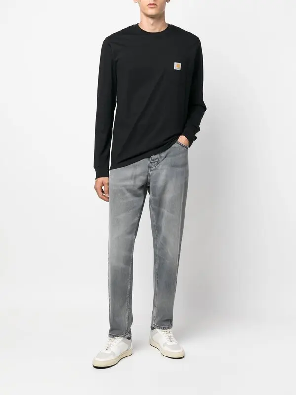 Carhartt Work In Progress Chest Logo-patch Detail T-shirt - Black