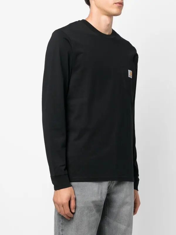 Carhartt Work In Progress Chest Logo-patch Detail T-shirt - Black