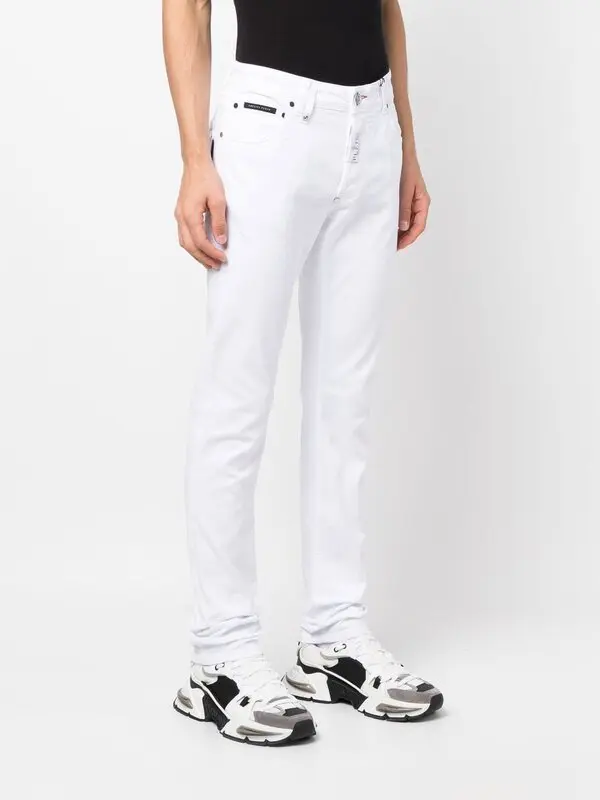 Philipp Plein Logo-patch Slim-cut Jeans