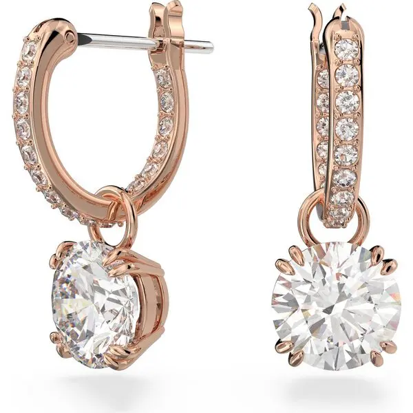 SWAROVSKI Stilla Huggie Hoop Earrings - Rose Gold