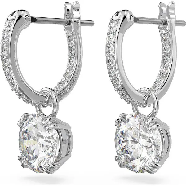 SWAROVSKI Stilla Huggie Hoop Earrings - Silver