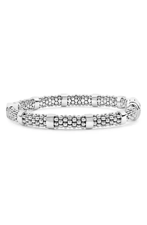 Lagos Enso Caviar Beaded Diamond Bracelet - Silver/diamond