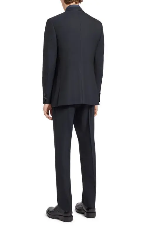 Zegna Regular Fit Navy 15milmil15 Wool Suit - Blue