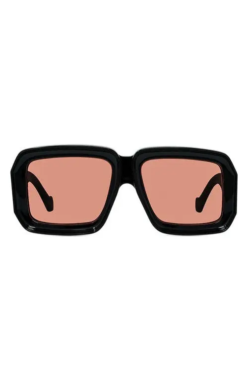 Loewe X Paula's Ibiza 56mm Mask Sunglasses - Shiny Black/pink