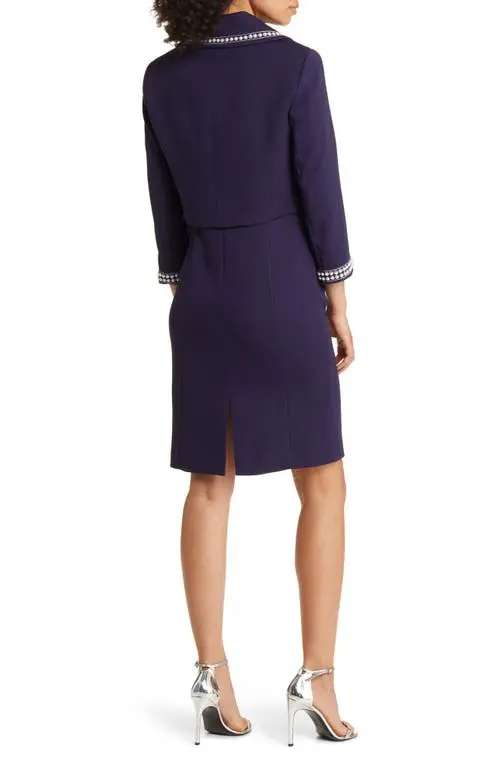 TAHARI ASL Jacket And Sheath Dress - Midnight Navy