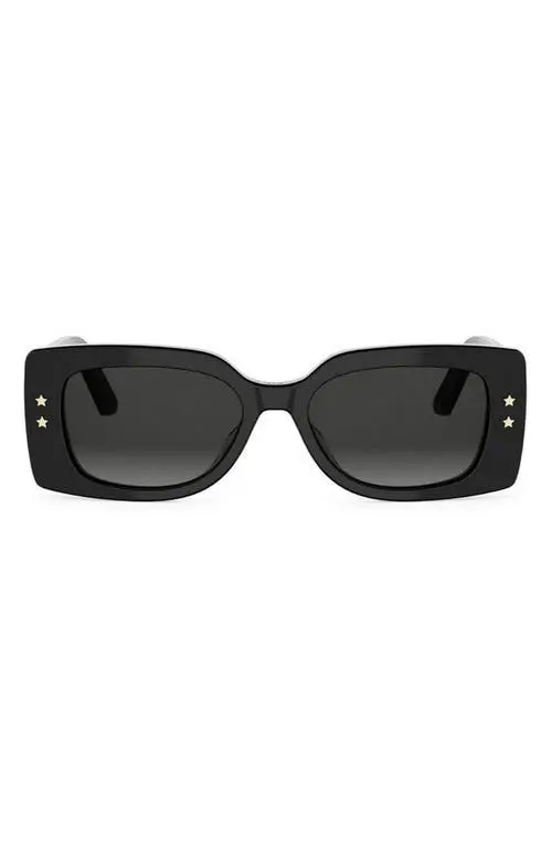 Dior Pacific S1u 53mm Rectangular Sunglasses - Black/other/gradient Smoke