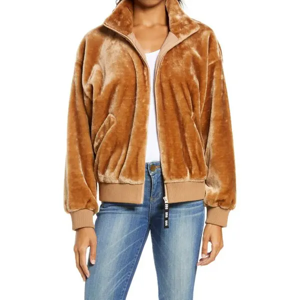 UGG Laken Plush Fleece Jacket - Camel