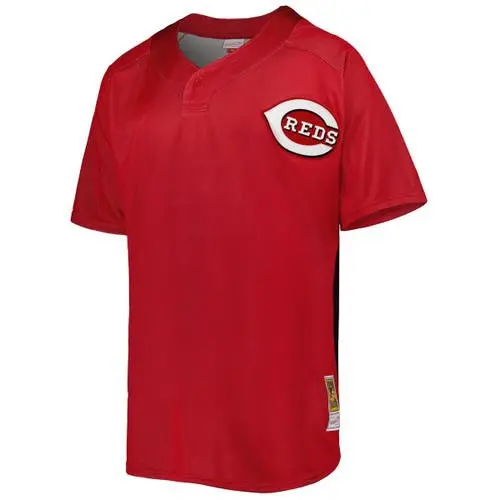 Mitchell & Ness Ken Griffey Jr. Cincinnati S Cooperstown Collection Mesh Batting Practice Button-up Jersey