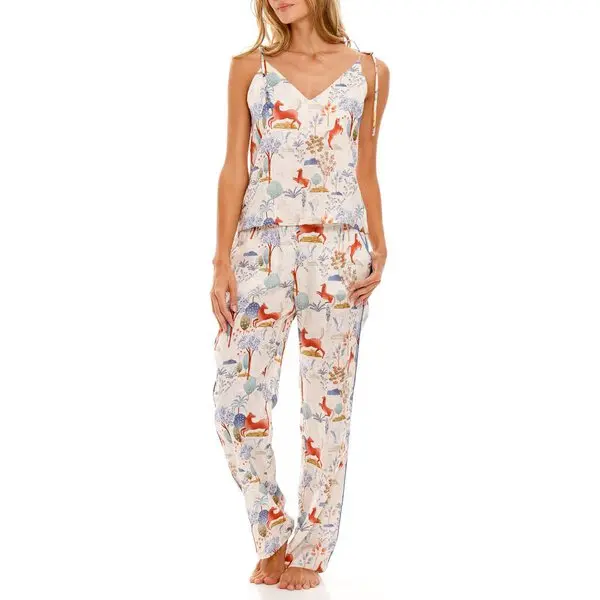 THE LAZY POET Amelie Equus Linen Pajamas - Blue
