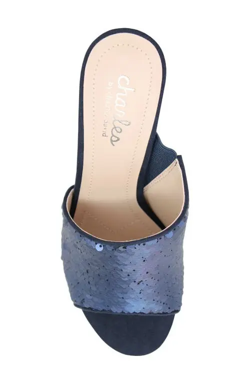 Charles By Charles David Reveal Sequined Sandals - Navy-sq