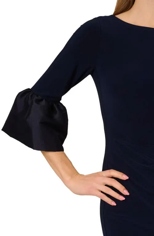 Adrianna Papell Bell Sleeve Jersey Sheath Dress
