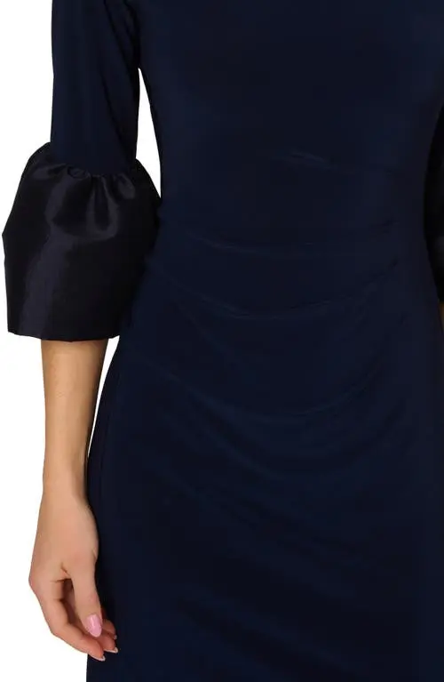 Adrianna Papell Bell Sleeve Jersey Sheath Dress