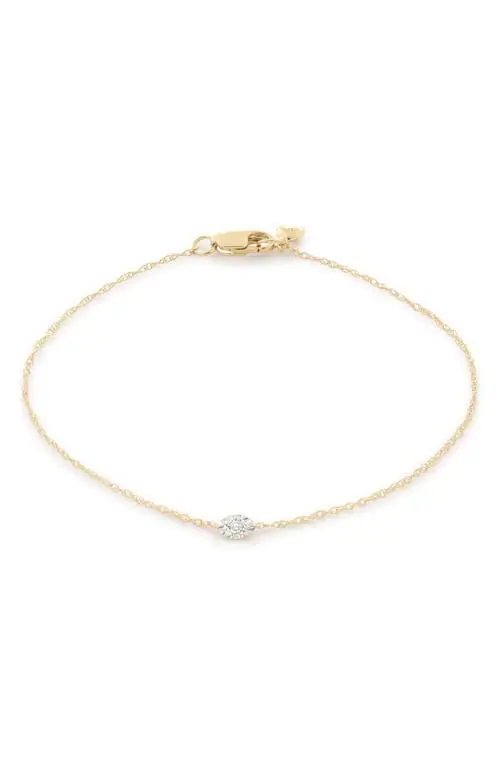Monica Vinader 14k Gold Marquise Diamond Solitaire Bracelet - 14kt Solid Gold