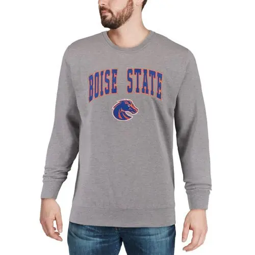 COLOSSEUM Boise State Broncos Arch & Logo Crew Neck Sweatshirt