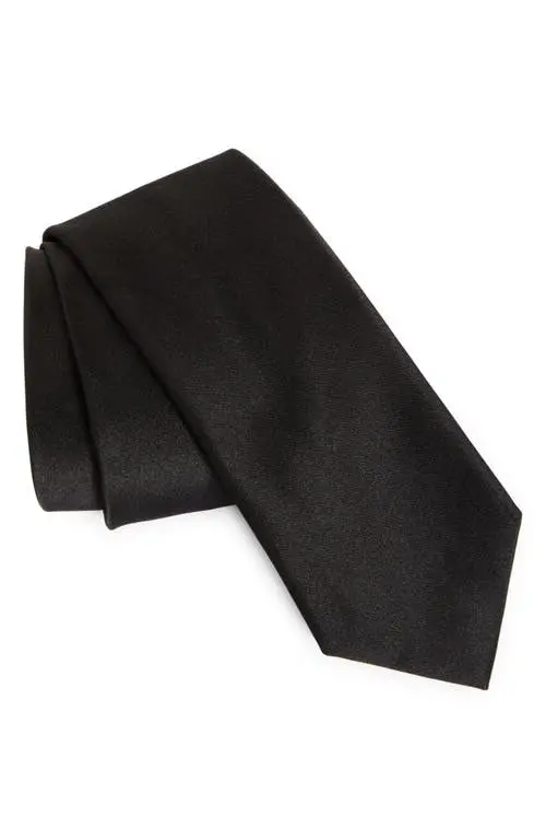 Zegna Solid Silk Neck Tie - Black