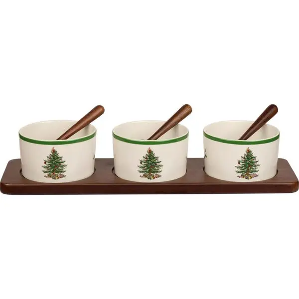 SPODE 7-piece Christmas Tree Serving Set